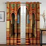 2Panels Luxury Muslim Ramadan Festival Roman Post Shading Drapes Window ...