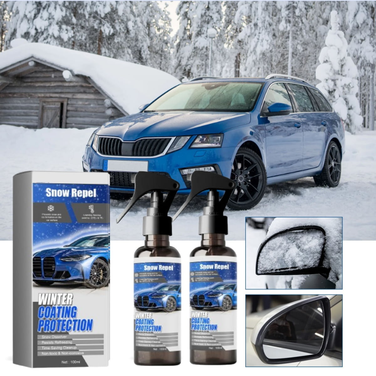 2Pc 100Ml Ice Agent,Deicer Spray For Car Windshield Deicer Spray For ...