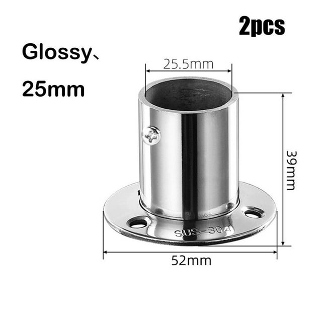 2Pc 19-32Mm Steel Wardrobe Bracket Flange Rail Rod Pole Socket End ...