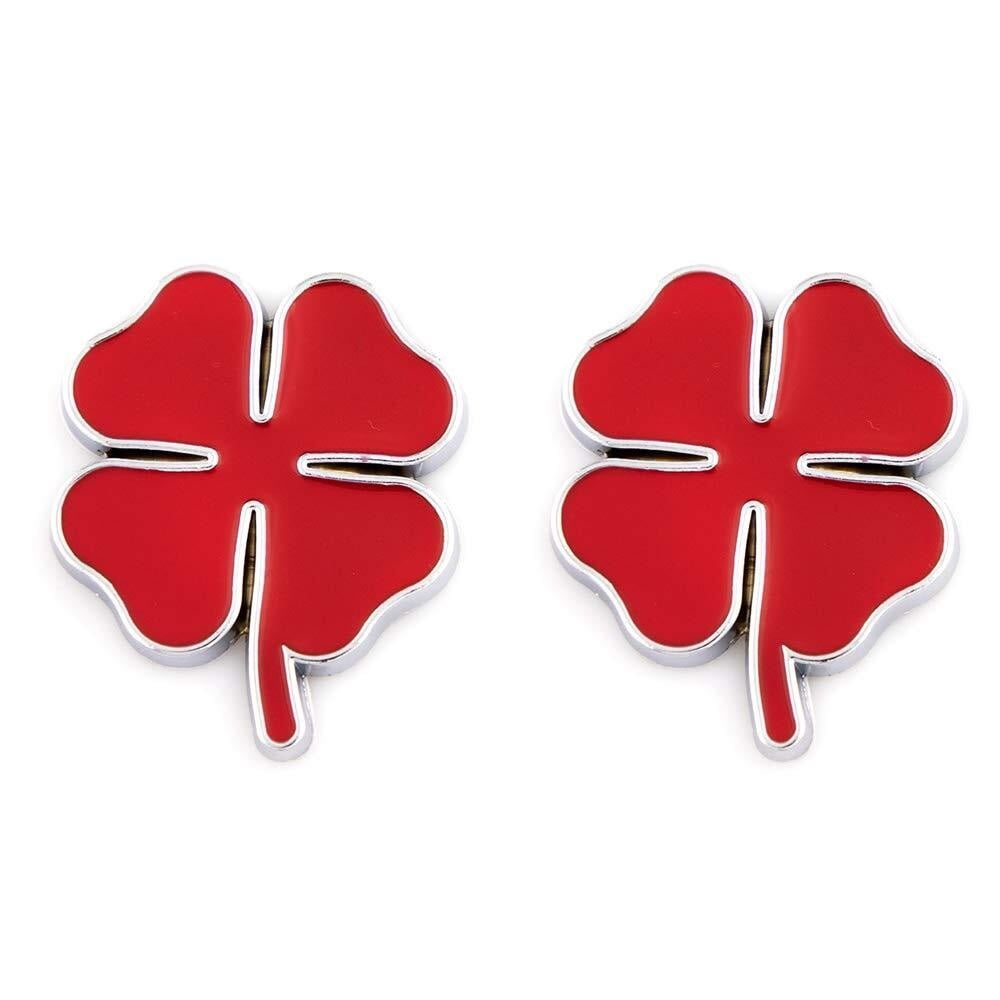 2Pc 3D Four Leaf Clover/Lucky Clover Chrom Metal Car Styling Emblem ...