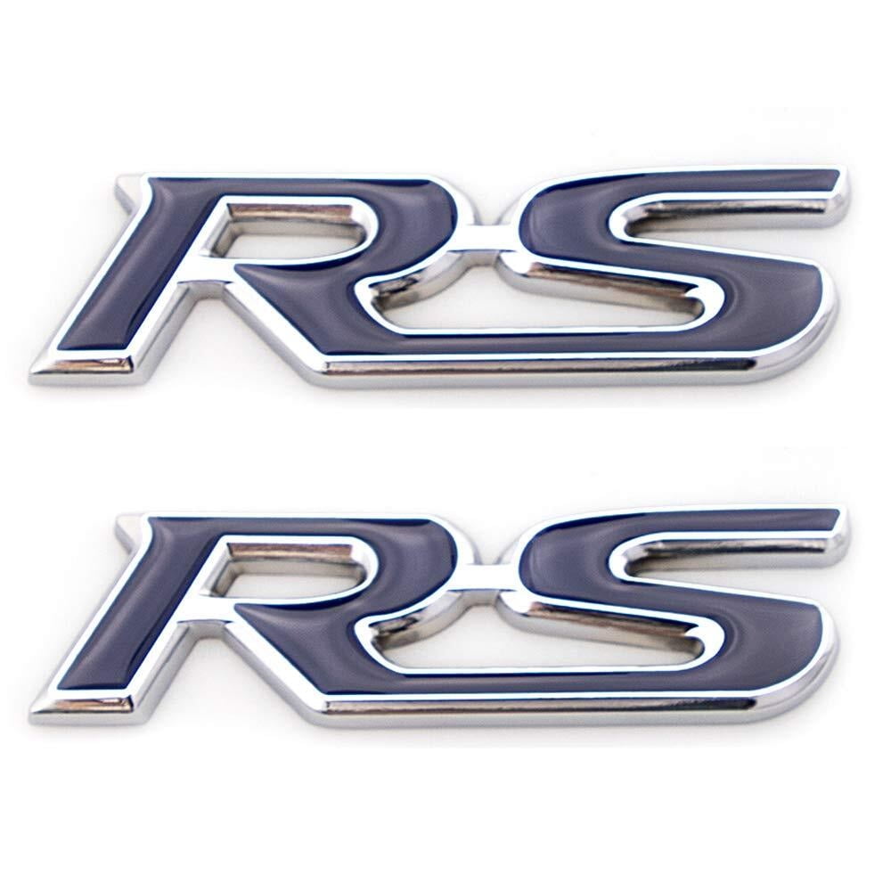 2Pc 3D RS Emblem Front Grill Badge Decal Sticker Logo Compatible with Camaro Chevy Series (Red ...