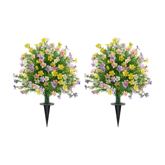 2Pc 3D Simulation Potted Plants With Realistic Foliage & Flowers, 60Cm ...