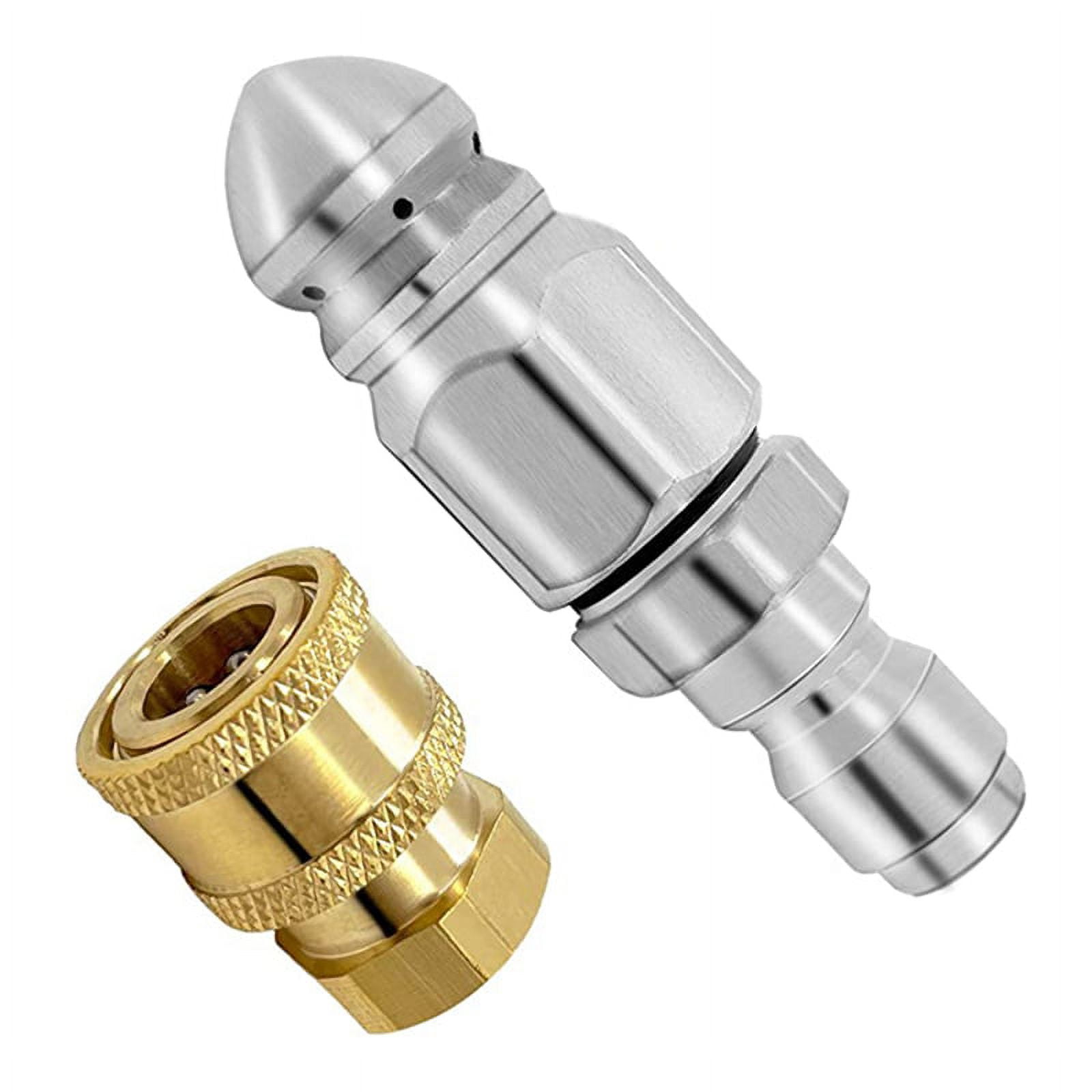 2Pc 5000PSI Sewer Jet Nozzle with Pressure Washer Coupler, Brass ...