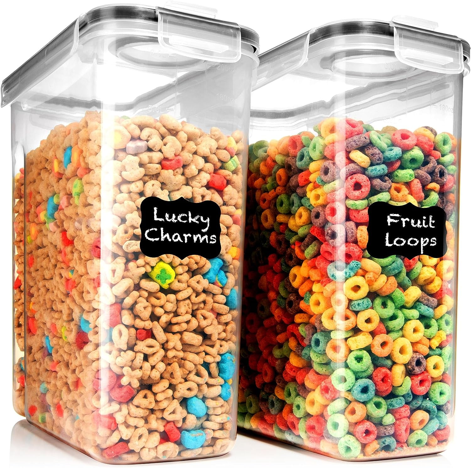 2Pc 6.3L /213Oz Extra Large Airtight Food Storage Cereal Containers For ...