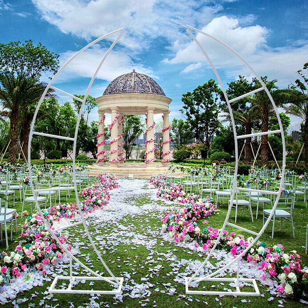 2Pc 6.7Ft 79" Crescent Moon Wedding Arch Backdrop Stand Wedding Arches ...