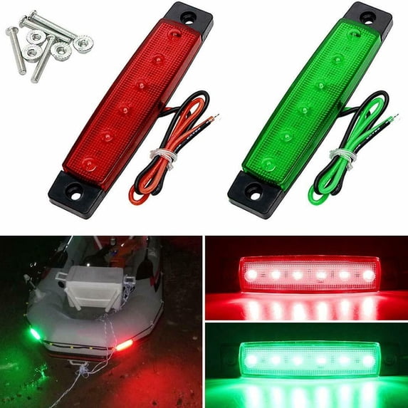 2pc 6LED 12-24V Bus Trailer Boat Stern Light Side Marking Indicator Red ...