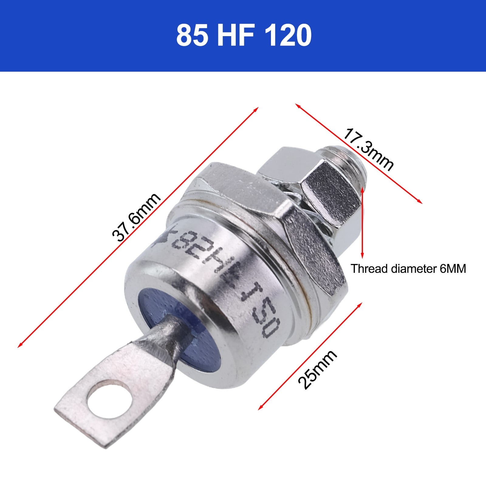 2Pc 85A/40A/25A 1200V Positive Cathode/Negative Anode Stud Mount Diode ...