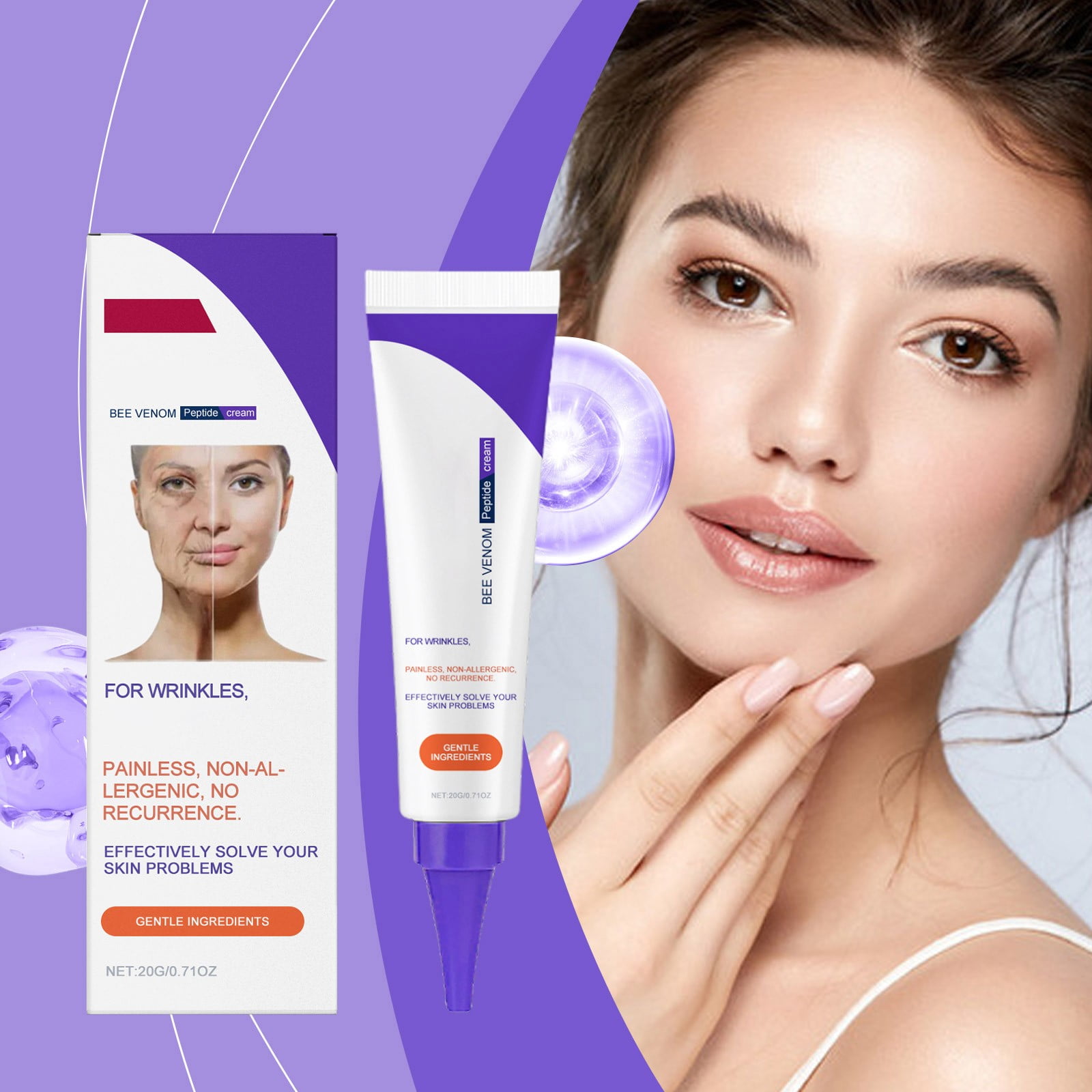 2Pc Bee Serum Cream Bee V&Enom Serum Non-Aging Wrinkle Tightening Cream ...