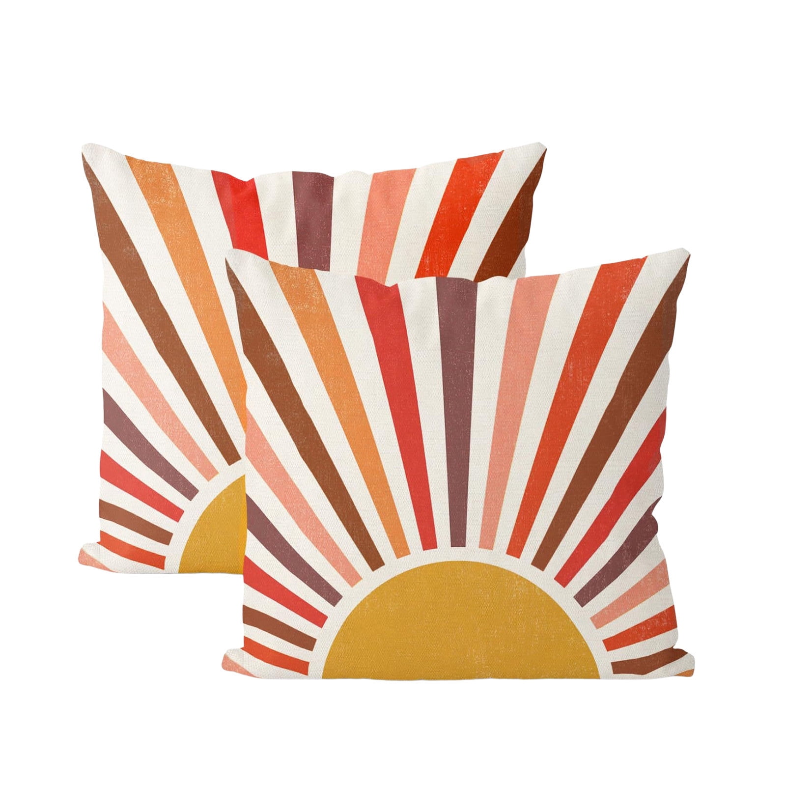 2Pc Bohemian Sun Print Cushion Cover, Classic Geometric Pattern Multi ...