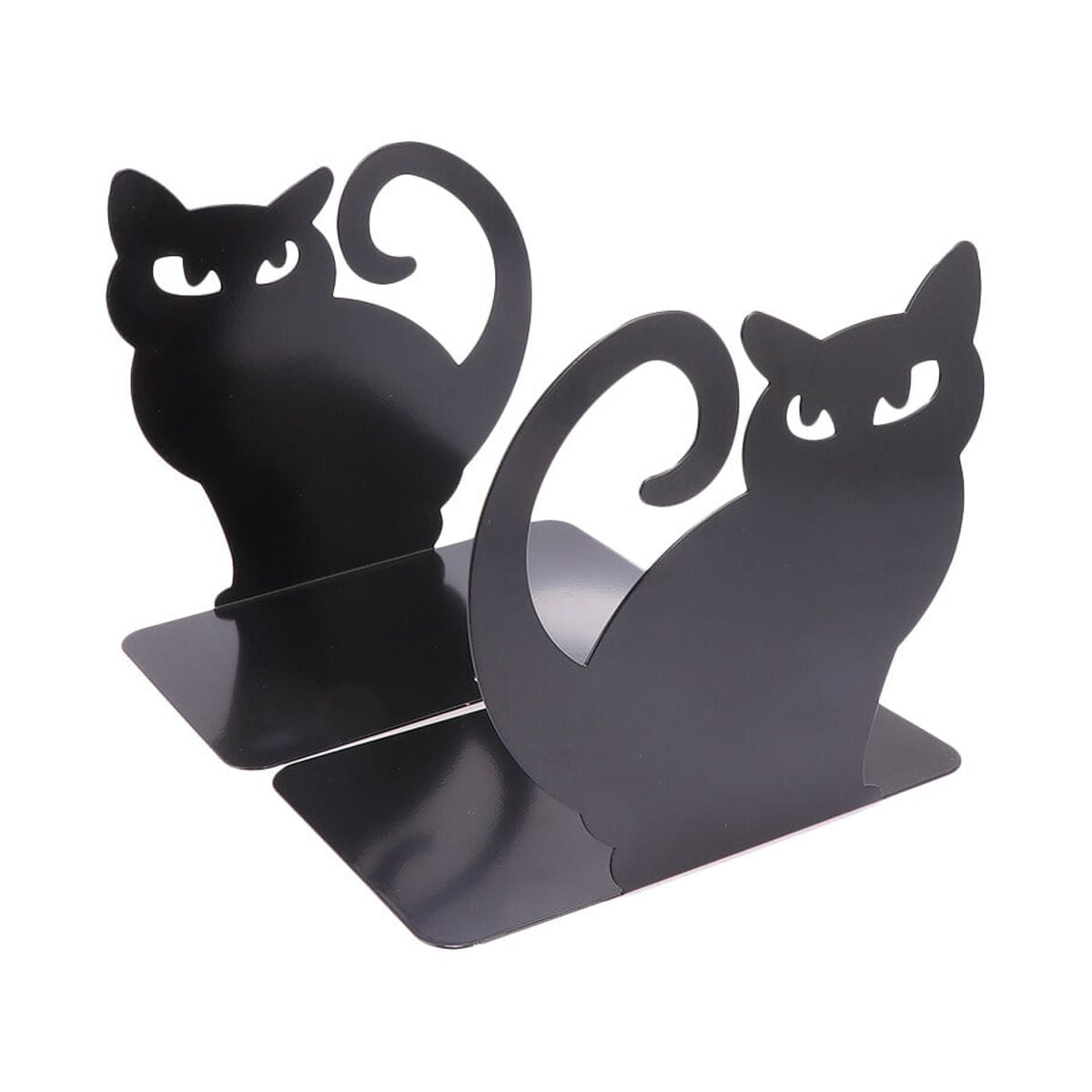 2Pc Bookend Frame Cat Pattern Book Stand Creative Book Organiser Metal ...