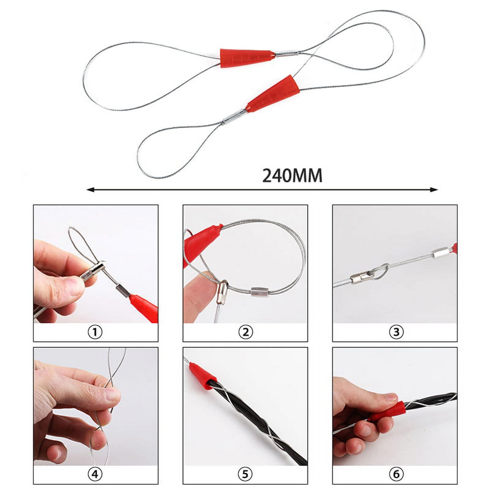 2Pc Cable Puller Wire Grips Quick Pulling Wire for Cable Fish Tape Reel ...