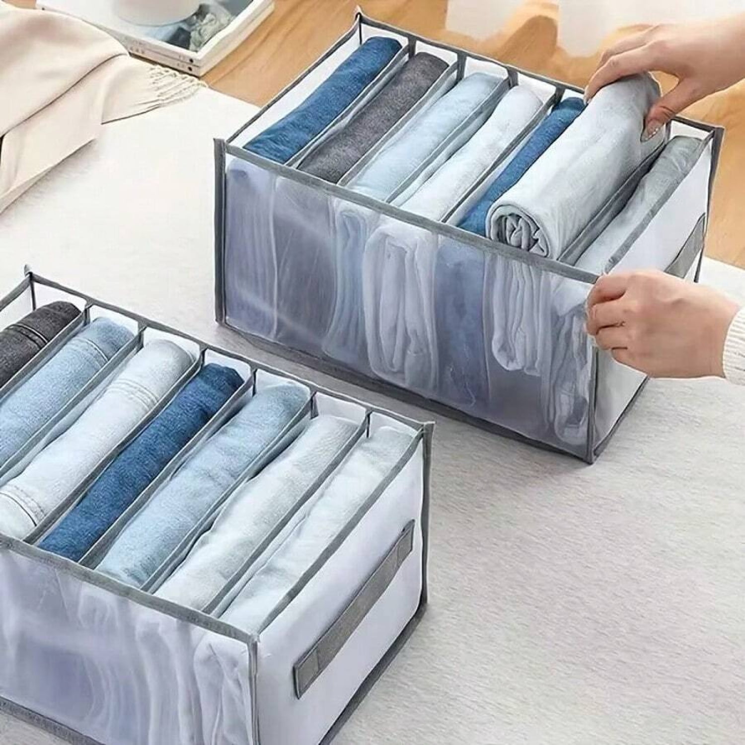 2Pc - Clothing organizer Jean Organizer, Wardrobe Clothes Organizer ...