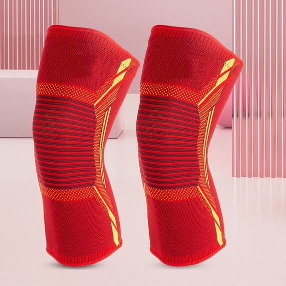 2Pc Compression Knee Sleeve, Breathable Knitted Elastic Knee Brace ...