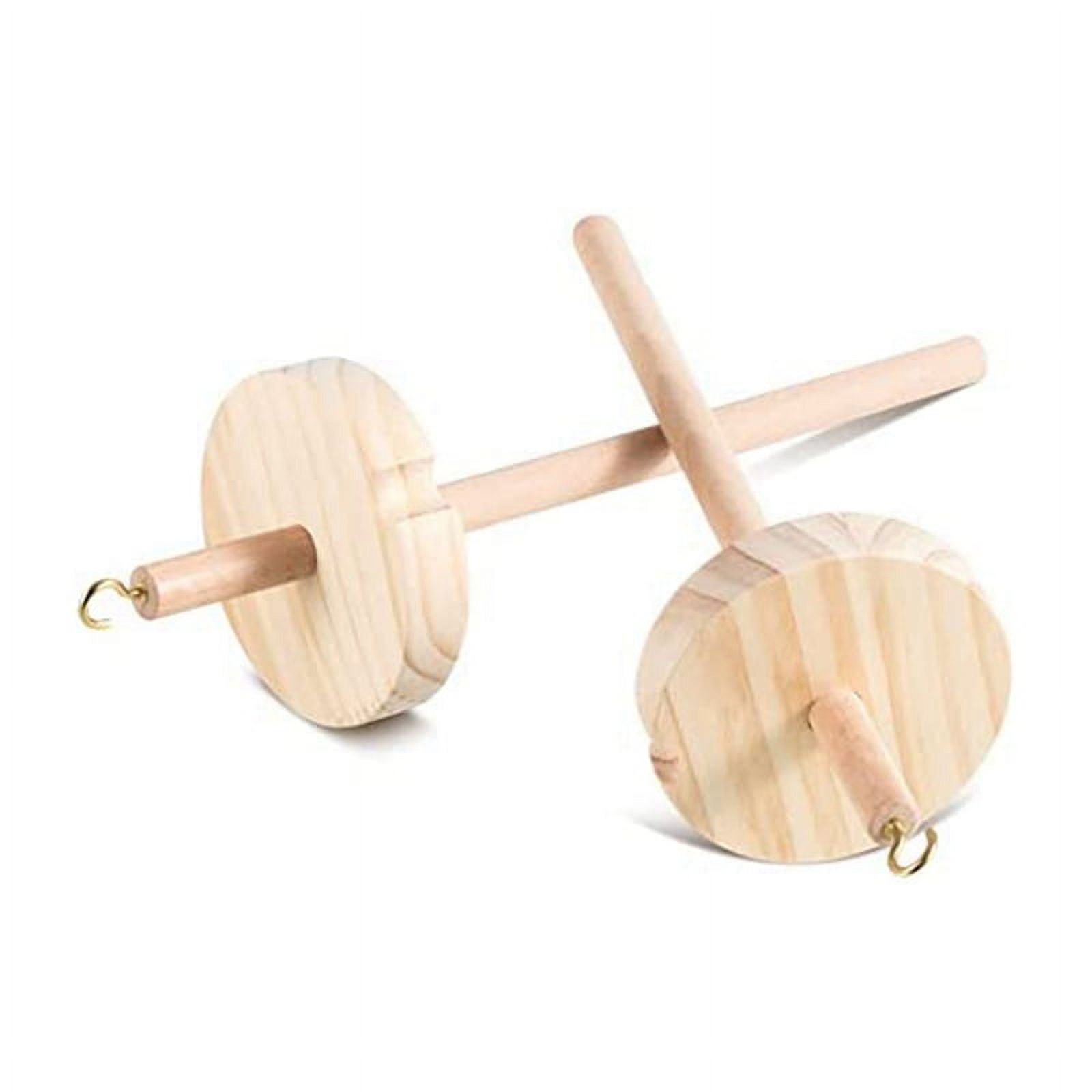 2Pc DIY Drop Spindle Top Whorl Yarn Spinner Hand Wooden Wheel for ...