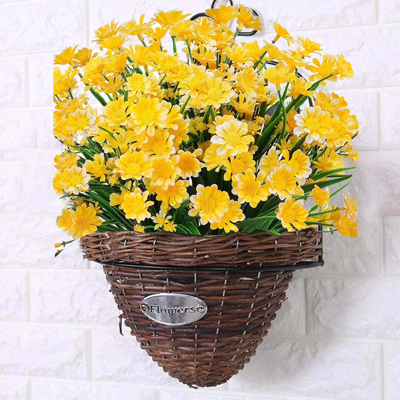 2Pc Daisy Plastic Plant Yellow Yellow Plastic (2Pc Artificial Flower ...