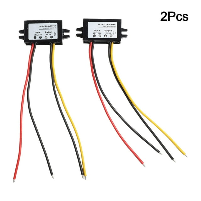 2PC DC/DC Step Down Converter Regulator 12V/24V to 5V 3A 15W Power ...