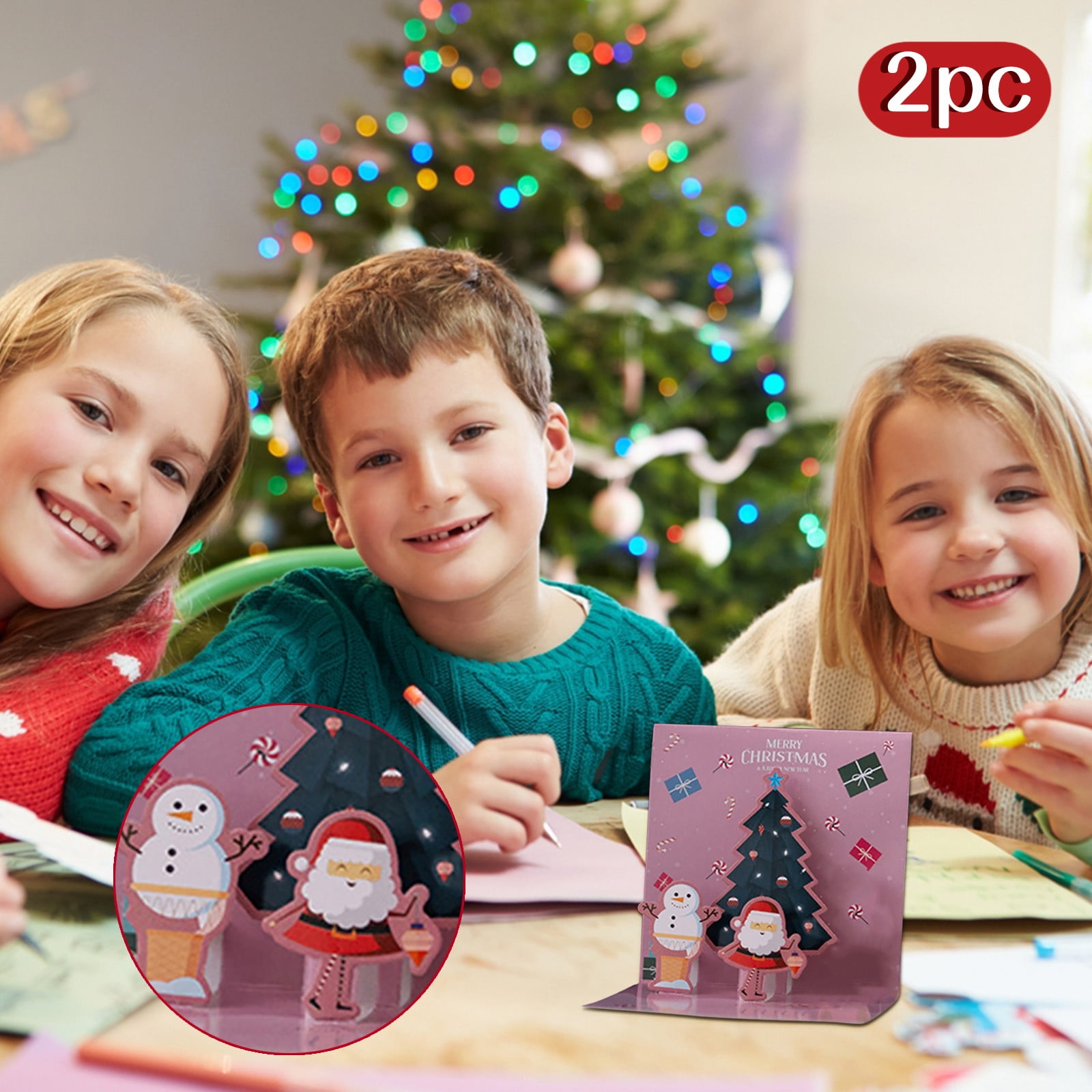 2Pc E-Type-Hk018 Christmas Paradise 3D Card-Ins Paper Sculpture 3D ...