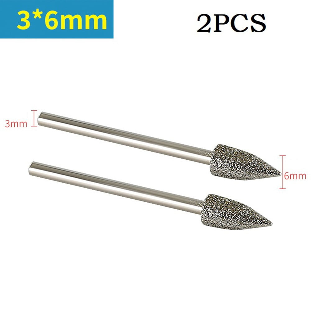 2Pc Electroplating Diamond Drill Grinding Bit for Stone Marble Carving ...