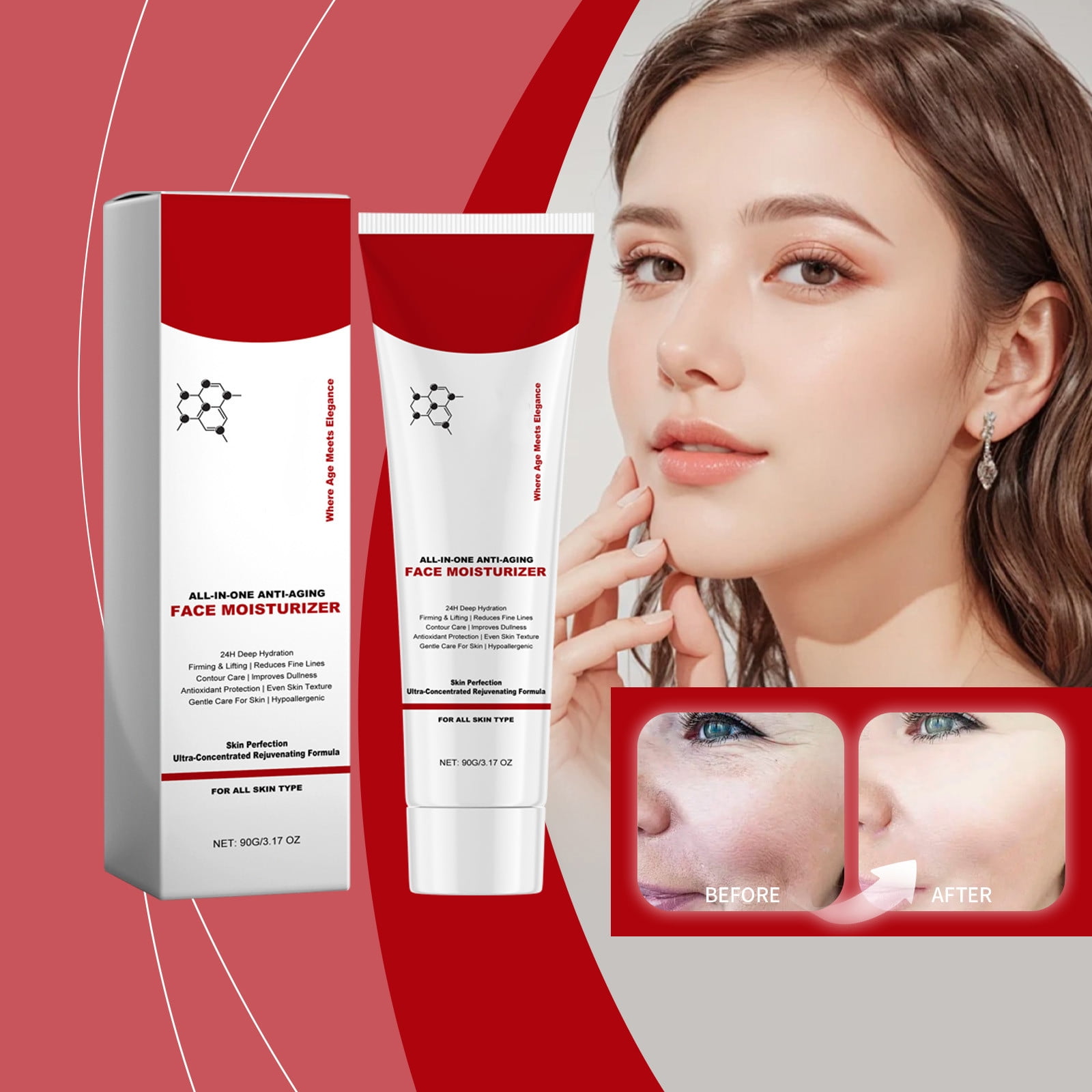 2Pc Face Tightener Non-Aging Retinol Cream Firming Cream-90G,Wrinkle ...