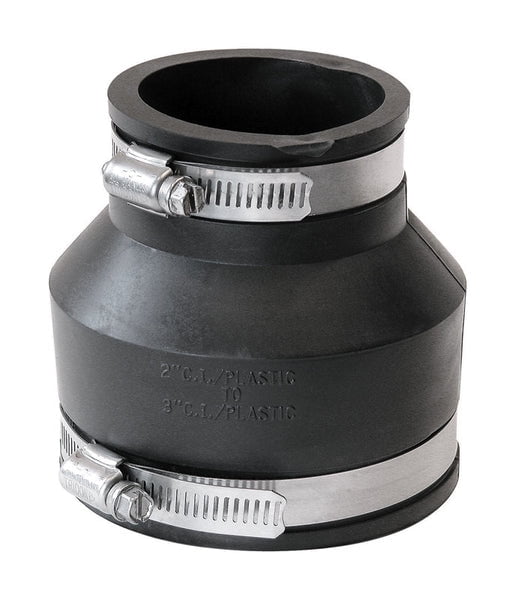 2Pc Fernco Schedule 40 3 in. Hub X 2 in. D Hub PVC Flexible Coupling ...