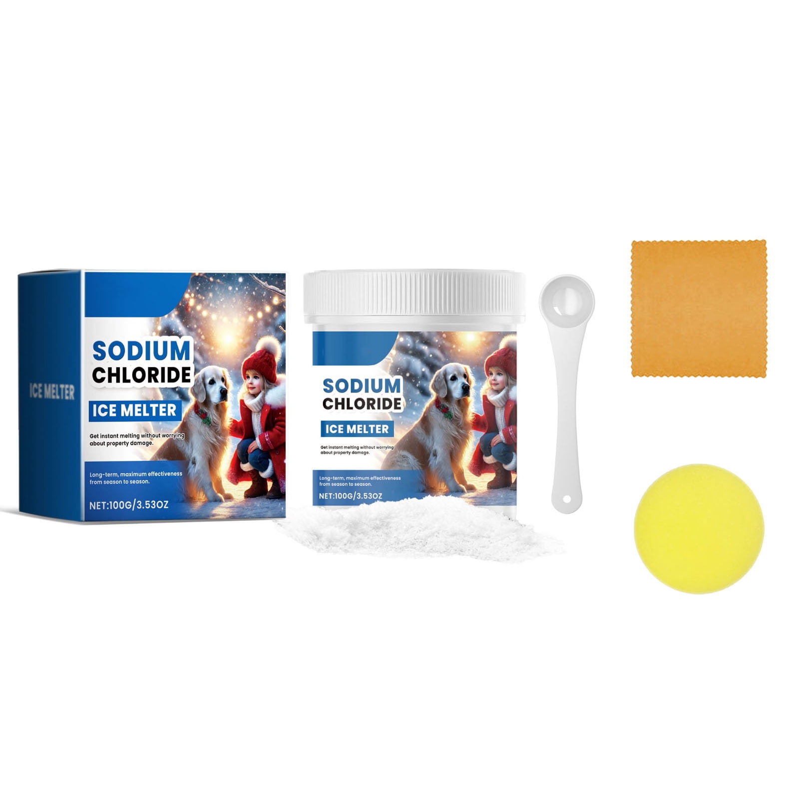 2Pc Friendly Ice-Melting Agent,De-Icing Agent Ice Melt,Effectively Melt ...