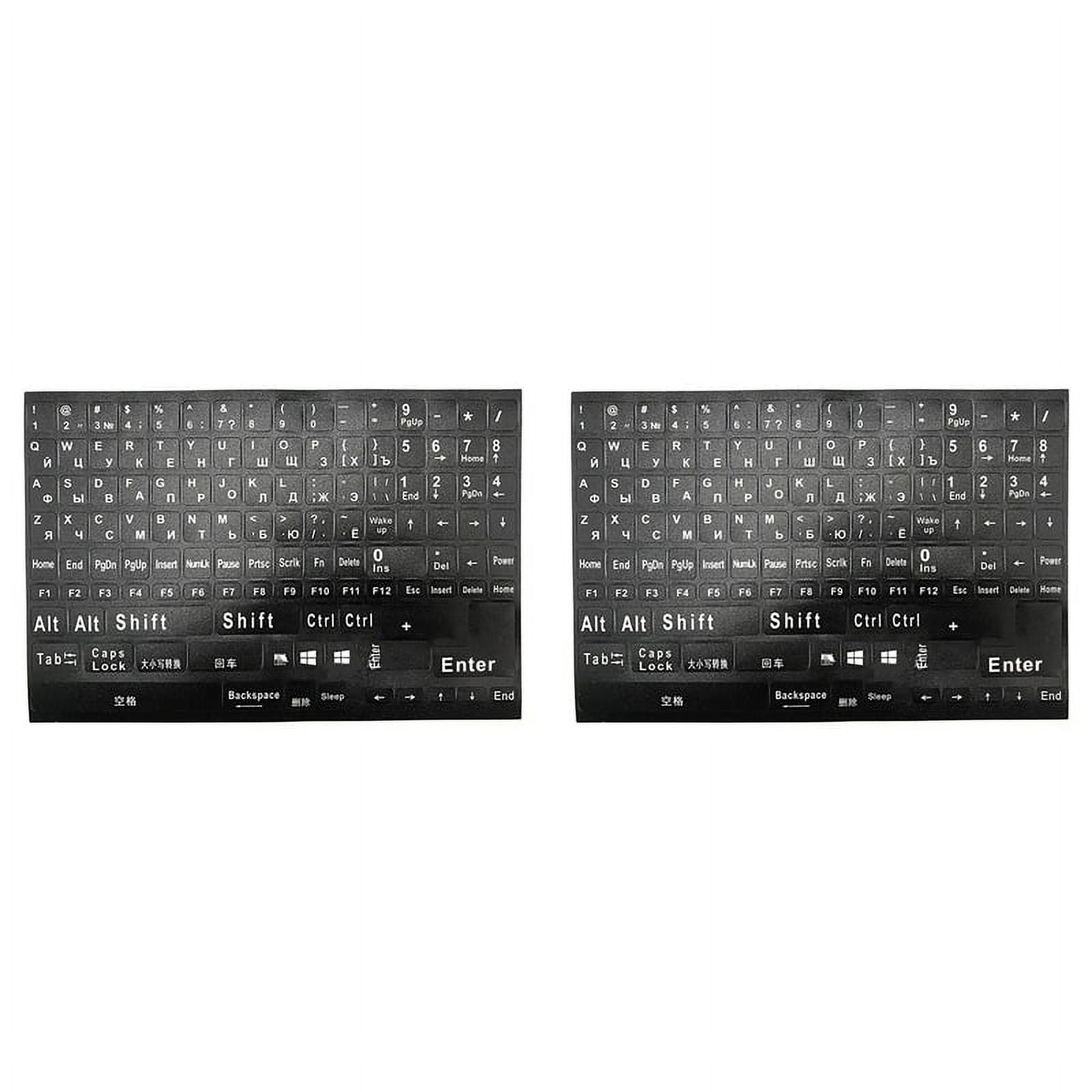 2Pc Full Size Russian Keyboard Stickers Letter Alphabet Layout Sticker ...