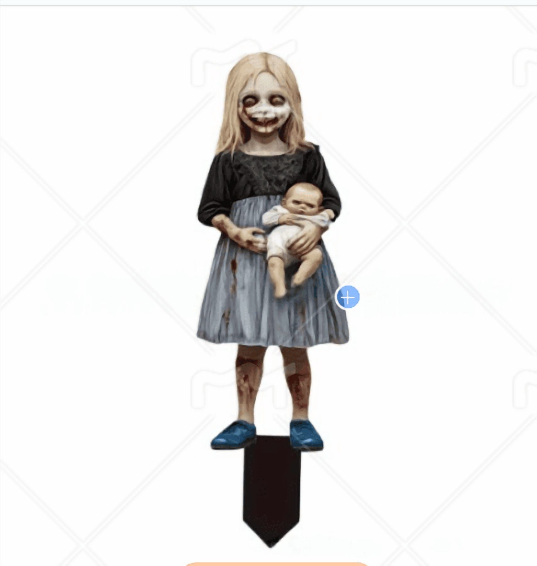 2Pc Halloween Scary Girl Yard Stake Outdoor Garden Decor Acry Flat ...
