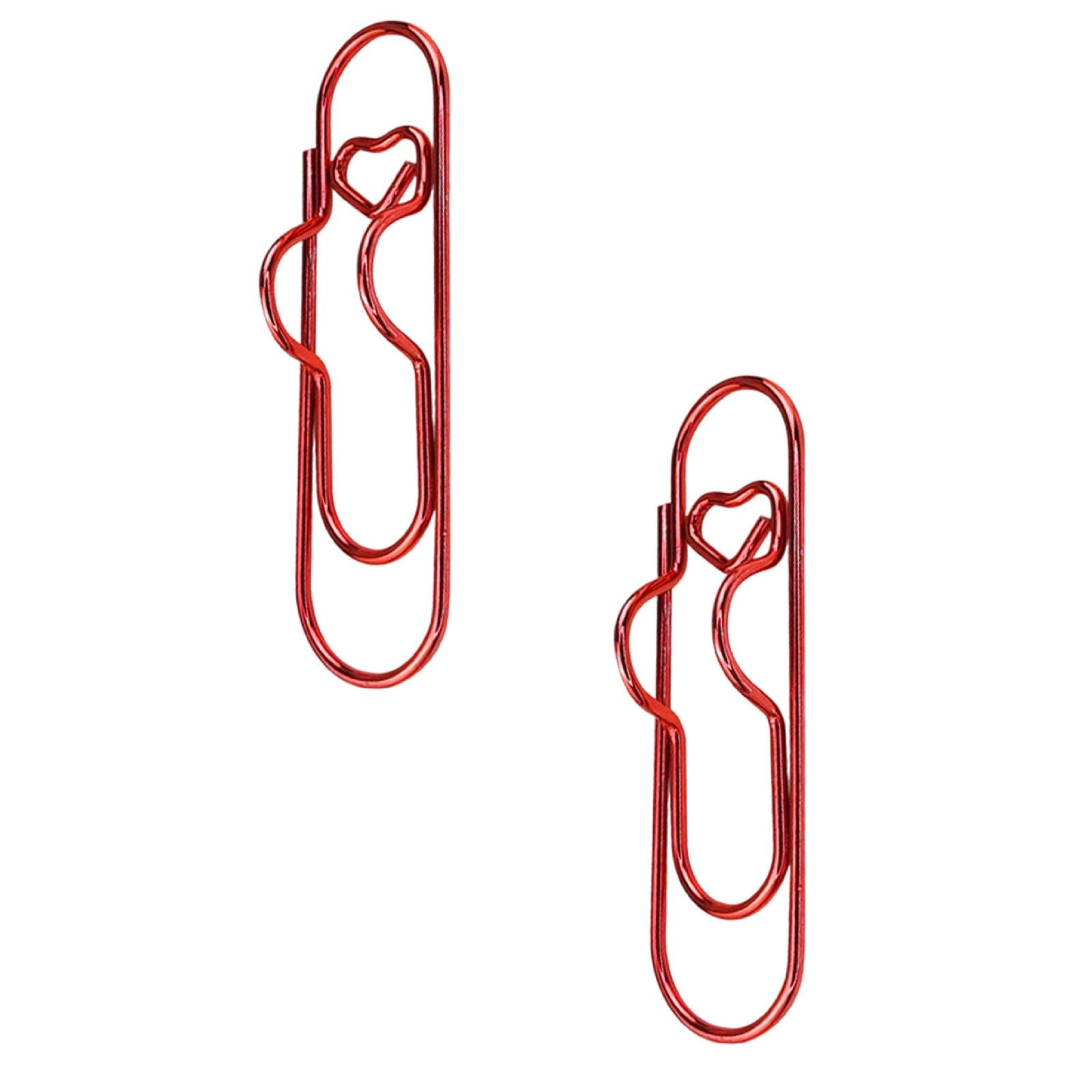 2Pc Heart Paper Clips,Colorful Metal Pen Clips,Heart Pen Clip For ...