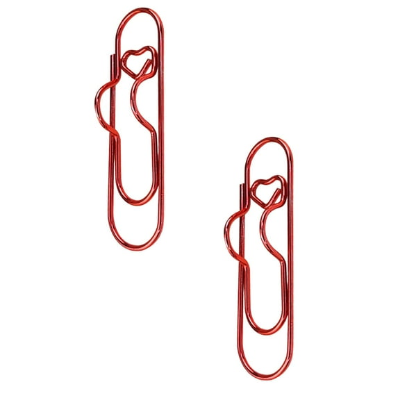 2Pc Heart Paper Clips,Colorful Metal Pen Clips,Heart Pen Clip For ...