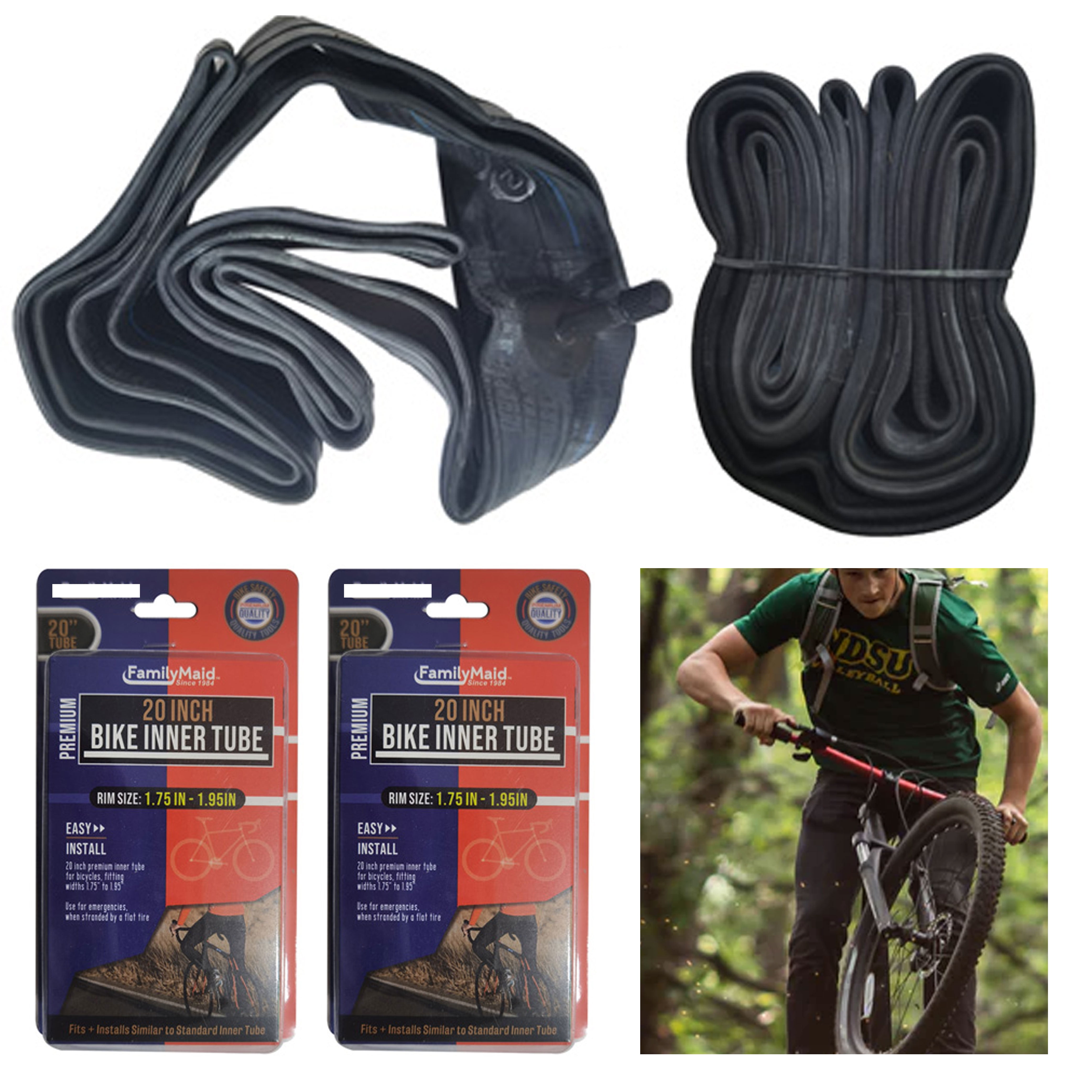 2Pc Inner Bike Tube Bicycle Cycling Wheels Rubber Tire Interior ...