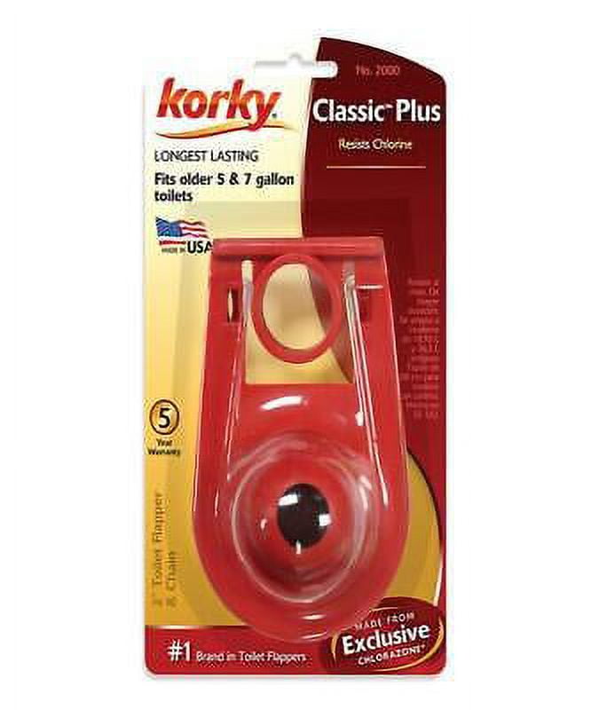 2Pc Korky Classic Plus Toilet Flapper Red Rubber - Walmart.com
