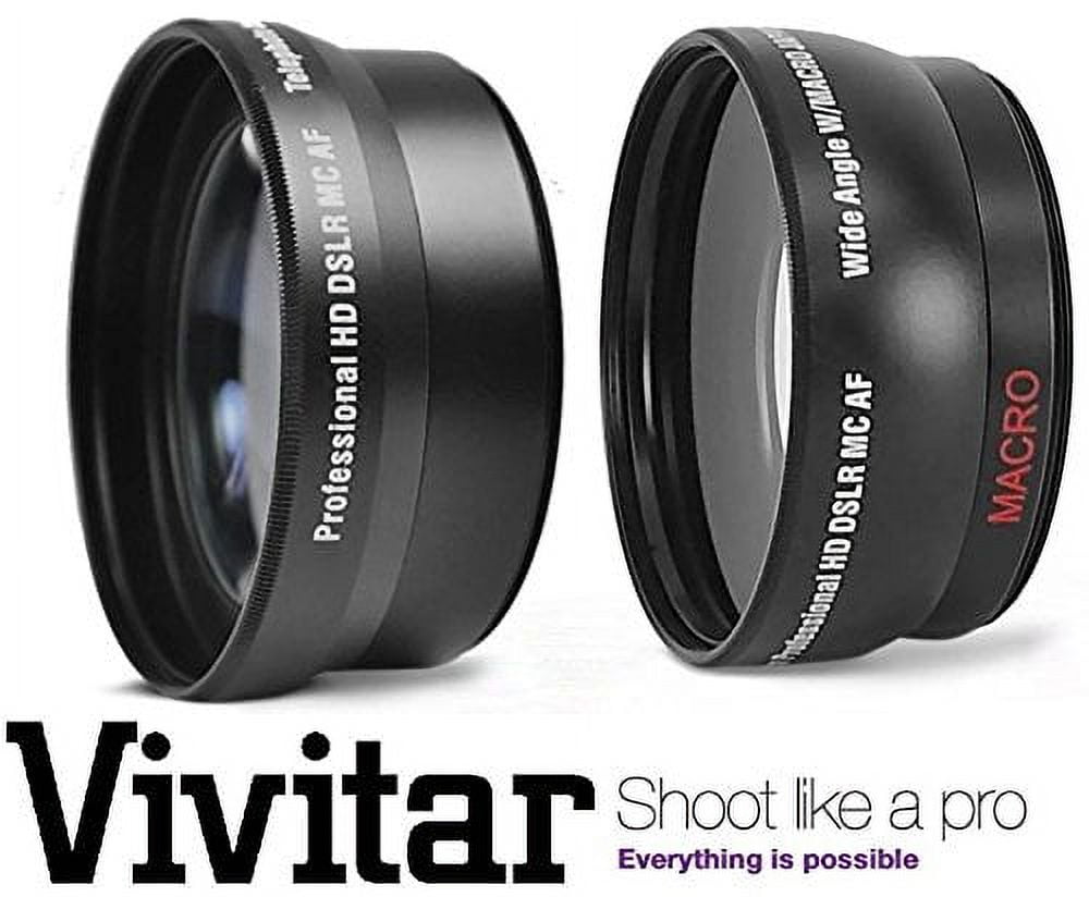 2Pc Lens Kit Hi-Definition Telephoto & Wide Angle Lens Set For Nikon ...