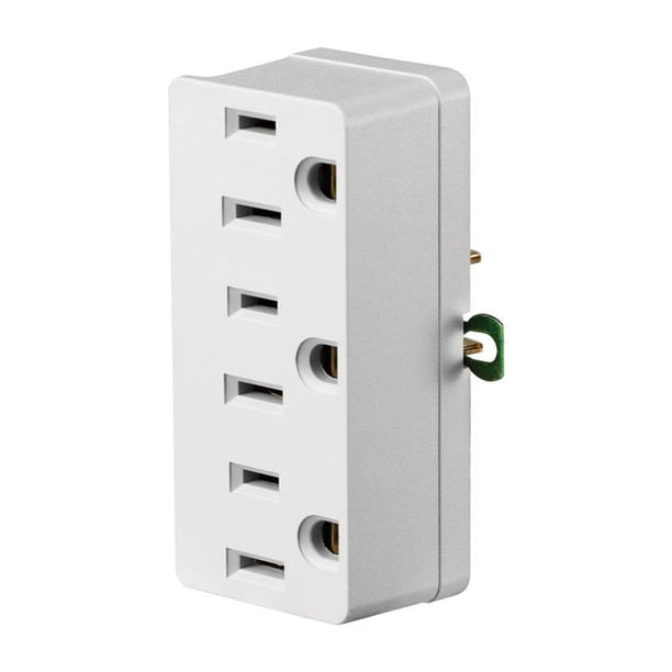 2Pc Leviton Grounded 3 outlets Outlet Adapter 1 pk - Walmart Business ...