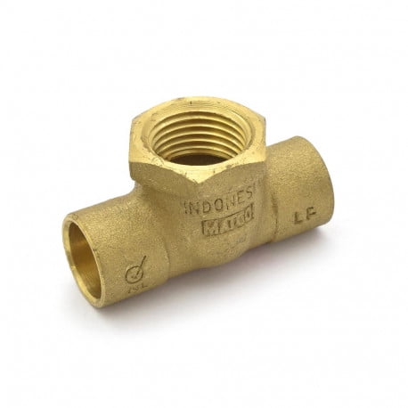 2Pc Matco-Norca 1/2" (C x C x FPT) Cast Brass Tee, Lead-Free - Walmart.com