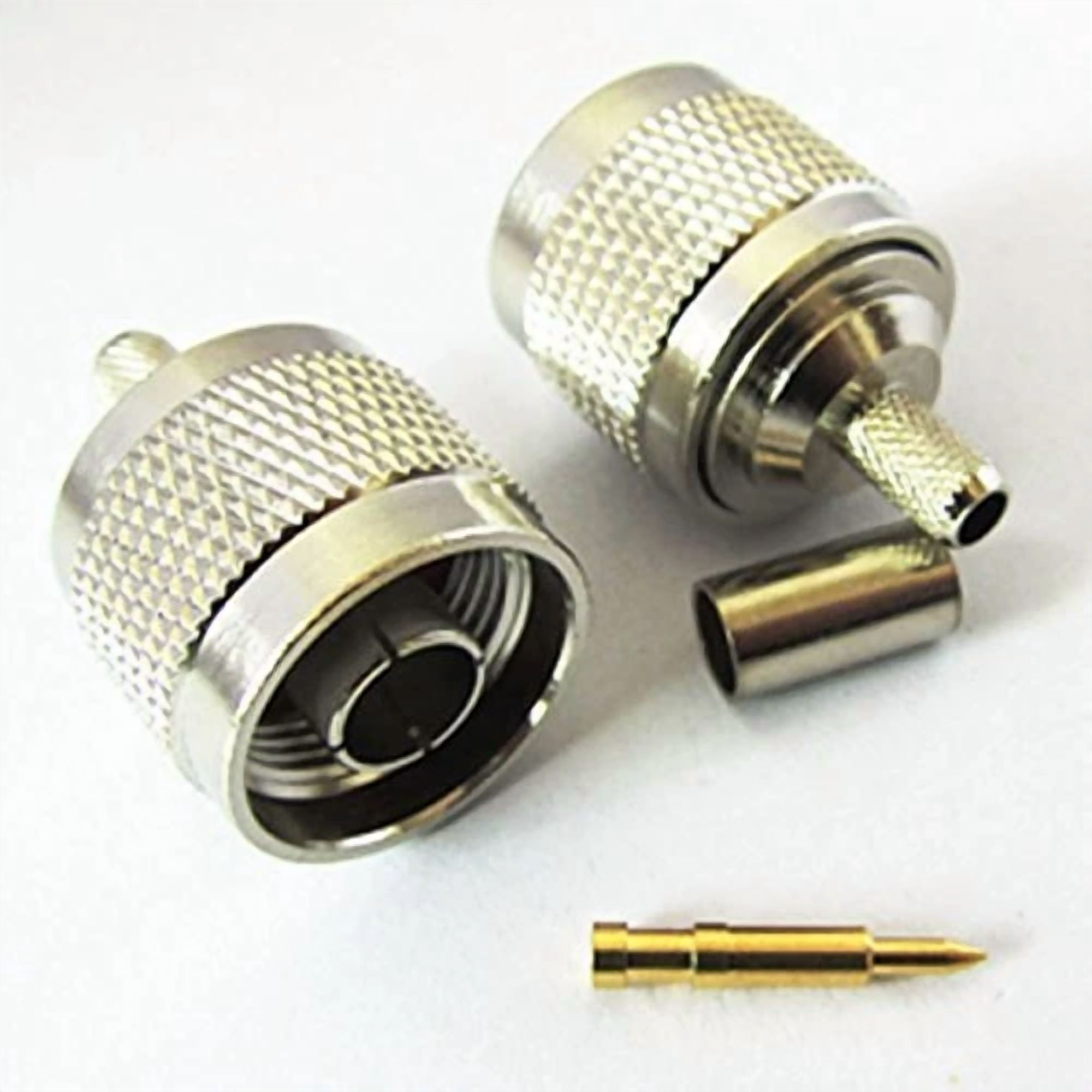 2Pc N Type Male Plug Rf Coaxial Connector For Rg58 Rfc195 Cable New ...