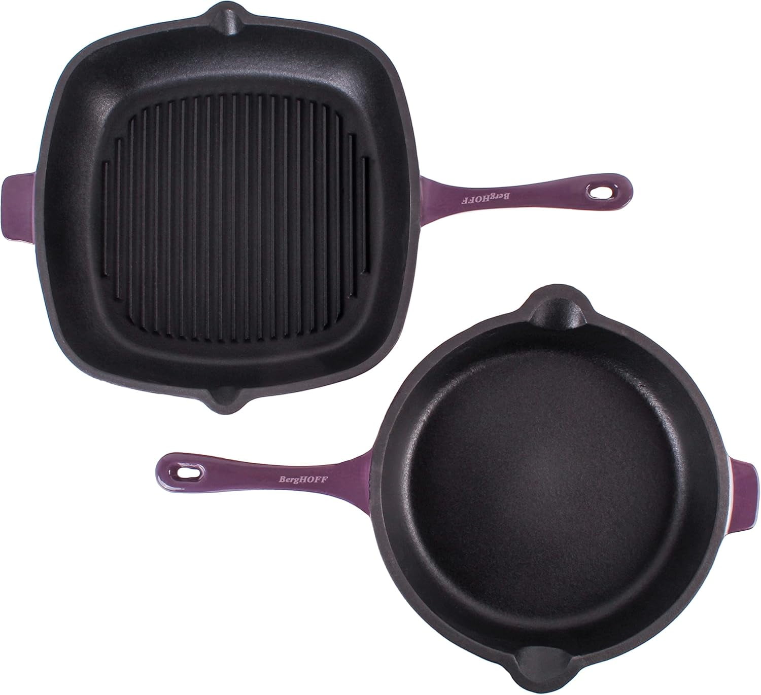 2Pc Neo Enameled Cast Iron Cookware Set, Grill Pan 11 Inches, Fry Pan ...