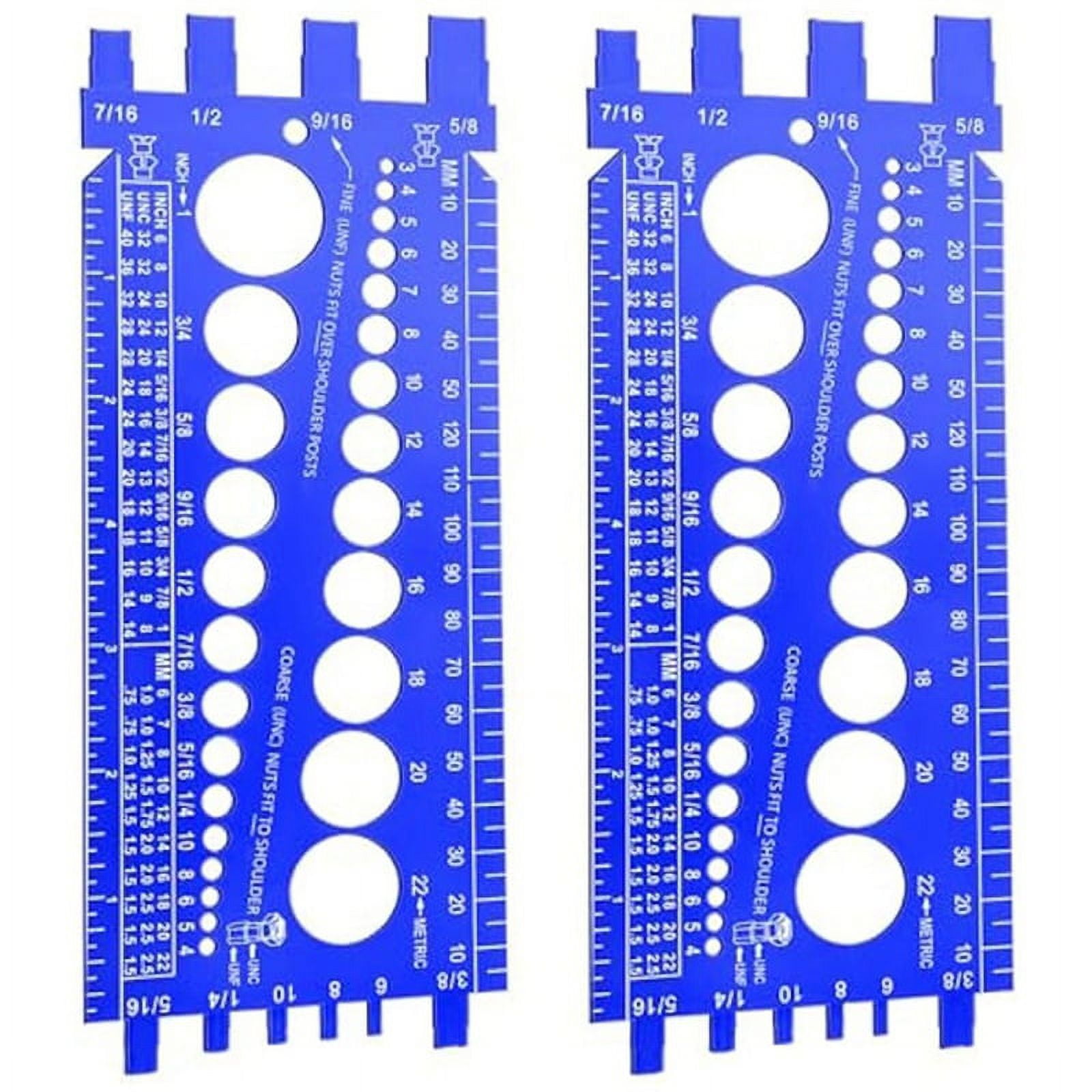 2Pc Nut Bolt Thread Gauge Checker Bolt Size and Thread Gauge Bolt Nut ...