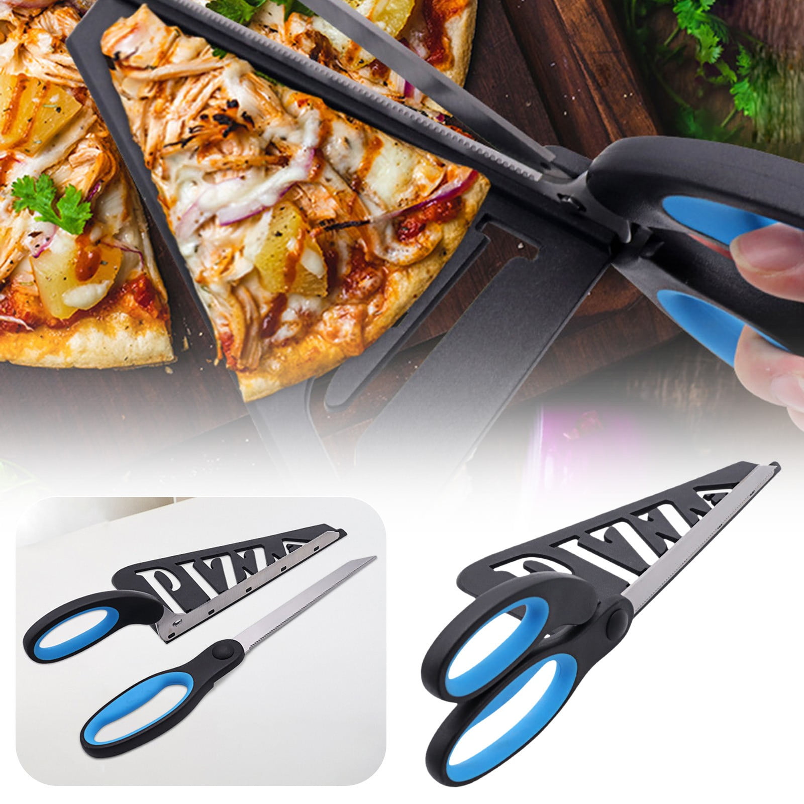 2Pc Pizza Pizza Cutter with Steel Blade Shovel And Handle Pizza Slicer ...