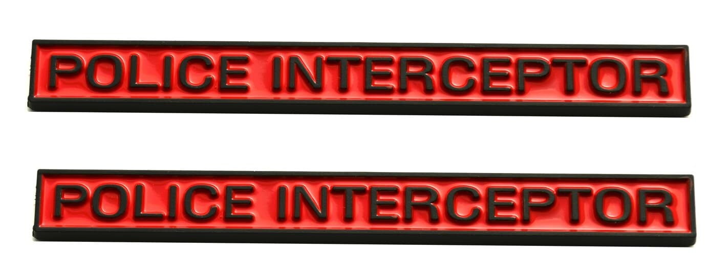2Pc Police Interceptor Emblems Trunk Nameplate Badge Sticker Decal ...