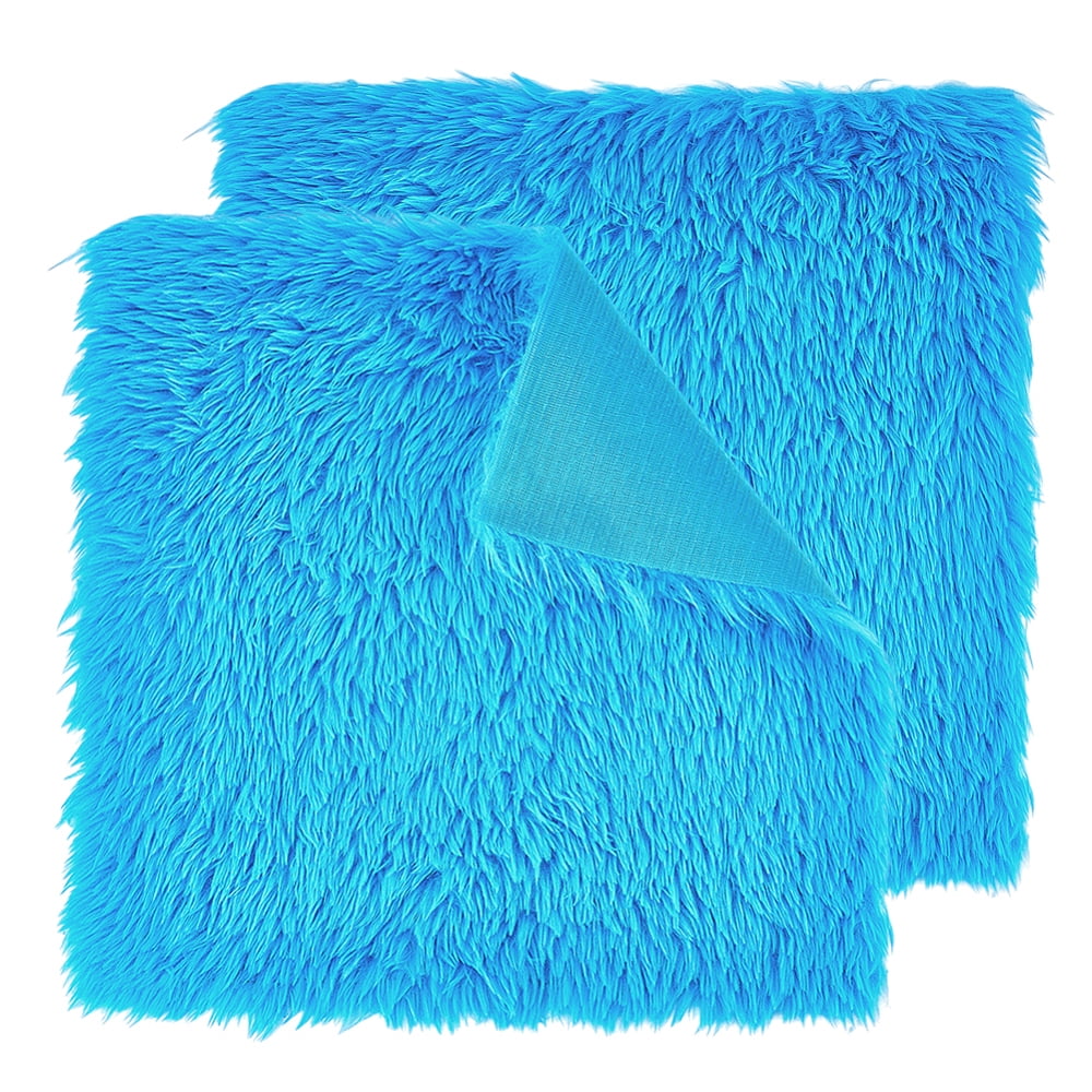 2Pc Polyester Plush Fabric DIY Crafts Supplies Square Deep Sky Blue 400 ...