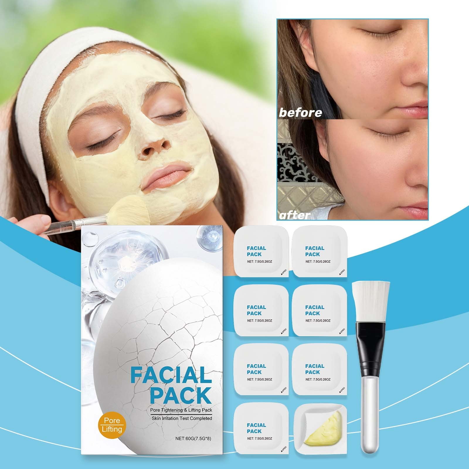 2Pc Pore Minimizing & Firming Face Mask - Deep Cleansing, Brightens ...