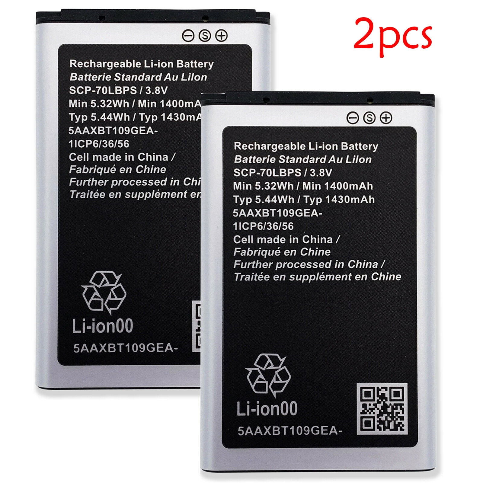 2Pc Replacement Li-ion Battery for Kyocera Cadence LTE S2720 SCP-70LBPS ...
