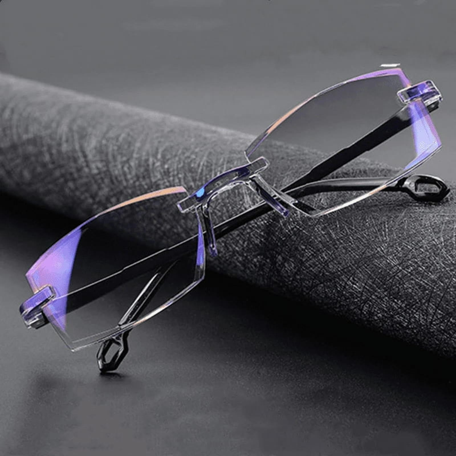 2Pc Rimless Reading Glasses Blue Light Blocking Ultralight Frameless ...