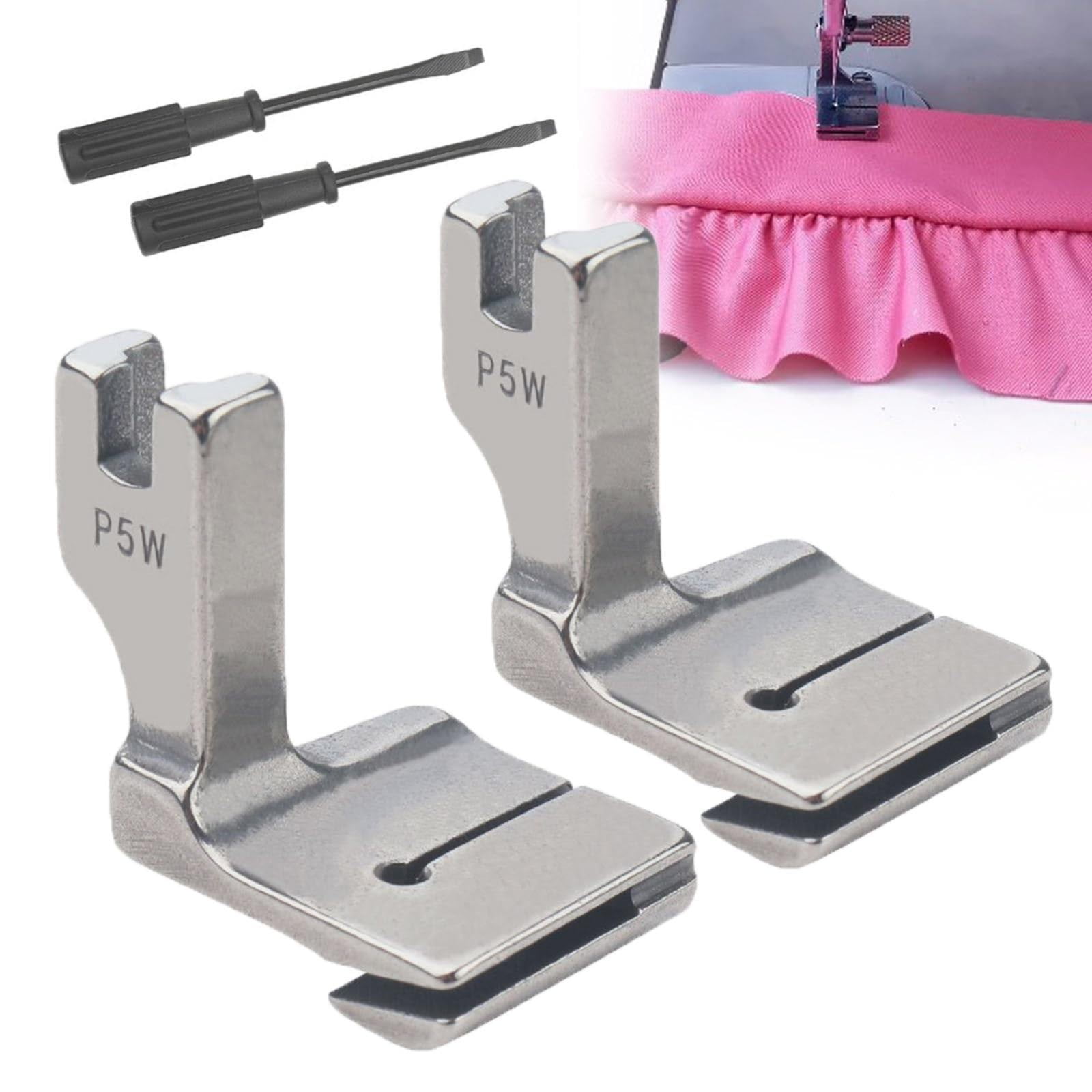 2Pc Sewing Machine Edge Crimping Foot Press|Piping Sewing Machine ...