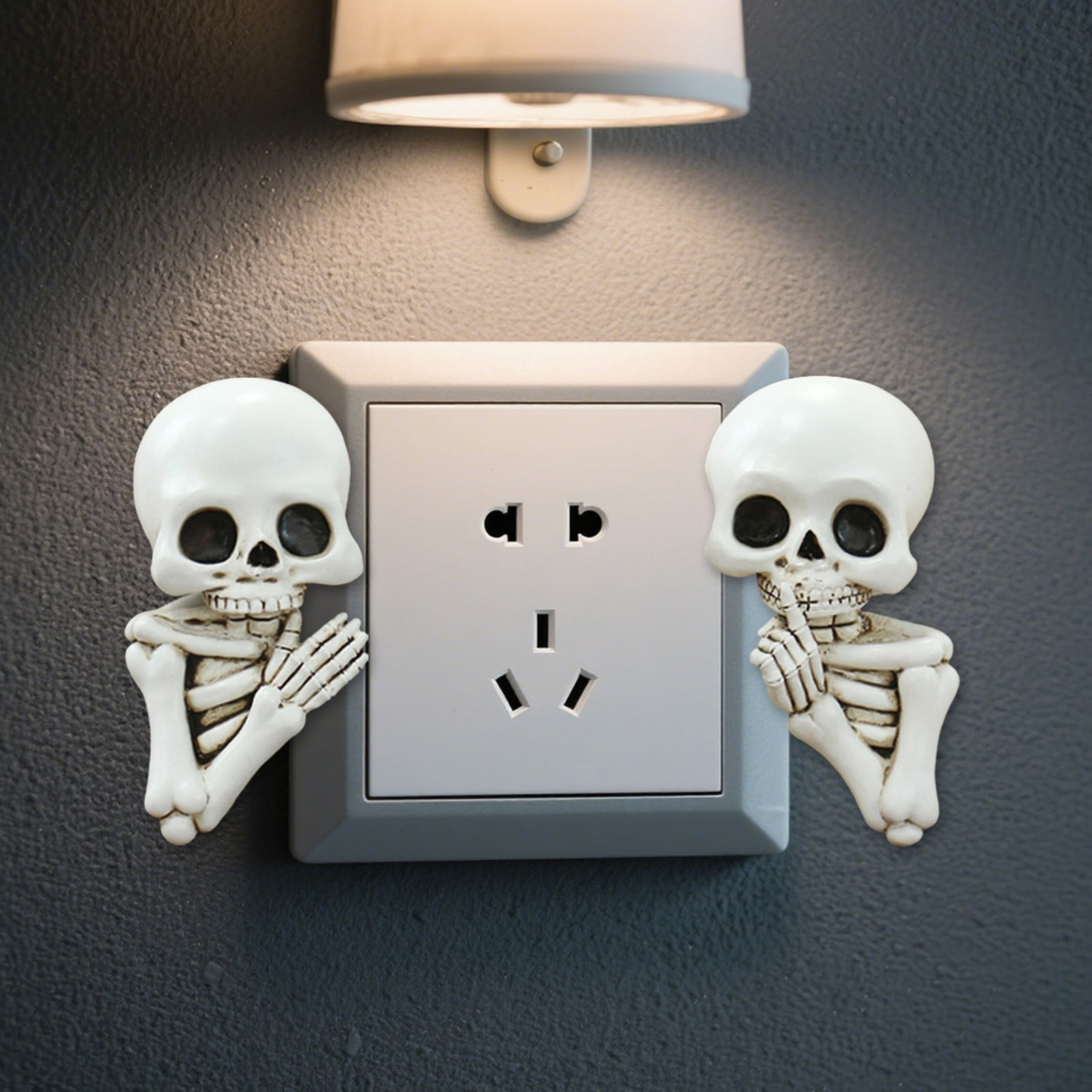2Pc Socket Skull Decoration,2X Socket Skull Decorations,Halloween ...