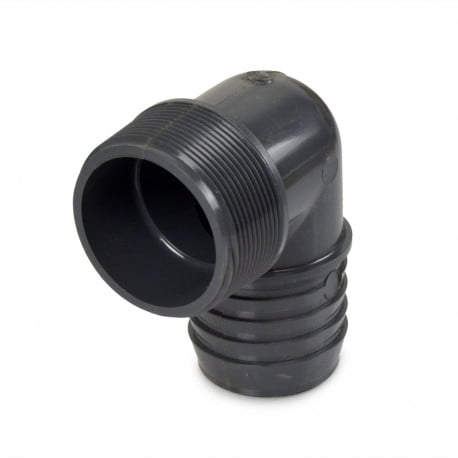 2Pc Spears 2" Barbed Insert x 2" Male NPT 90° PVC Elbow, Sch 40, Gray ...