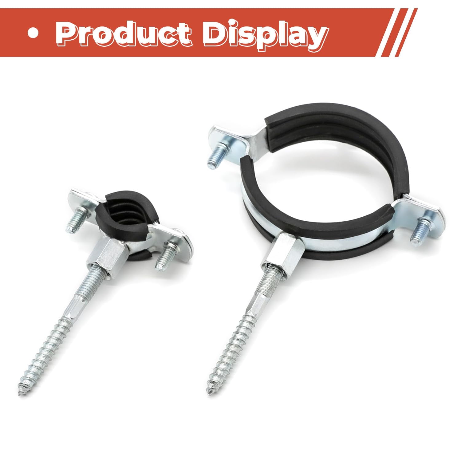 2Pc Split Ring Pipe Hanger Heavy Duty Adjustable Pipe Bracket Clamp ...