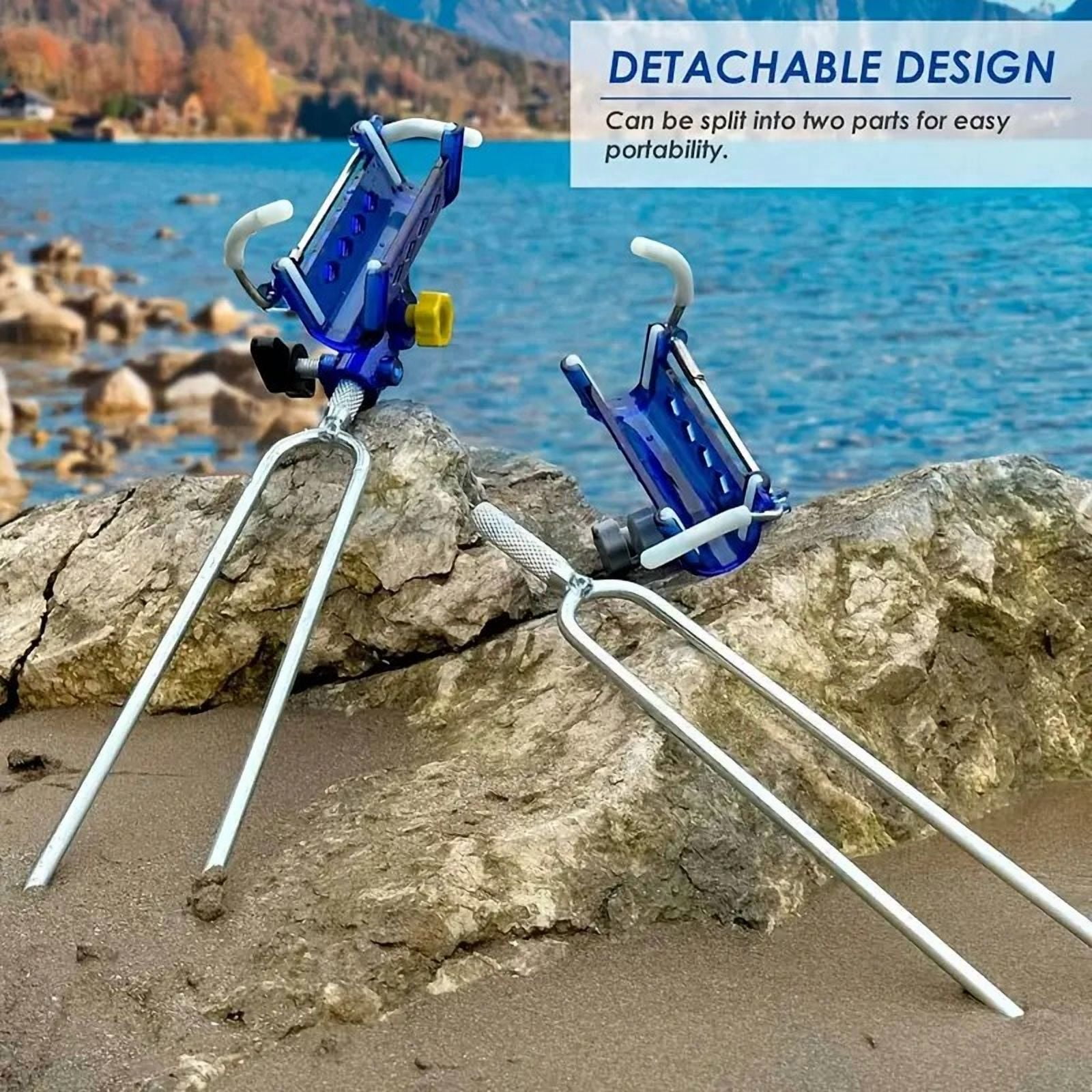 2Pc Stainless Steel Fishing Rod Bracket with ° Adjustable One Key Lock ...
