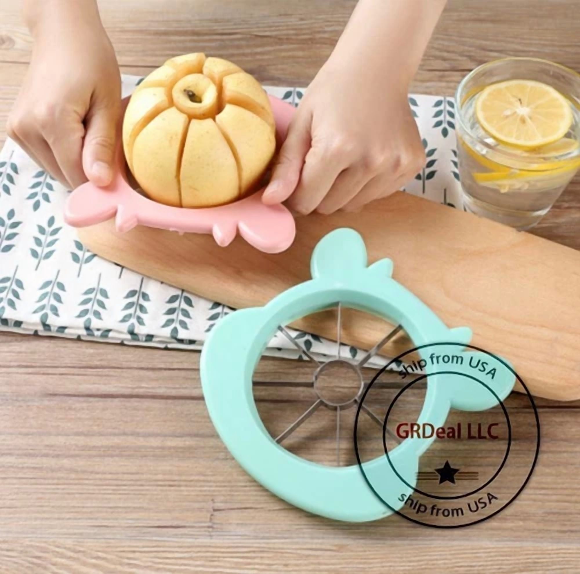2Pc Stainless Steel Fruit Apple Pear Easy Cut Slicer Cutter Corer ...