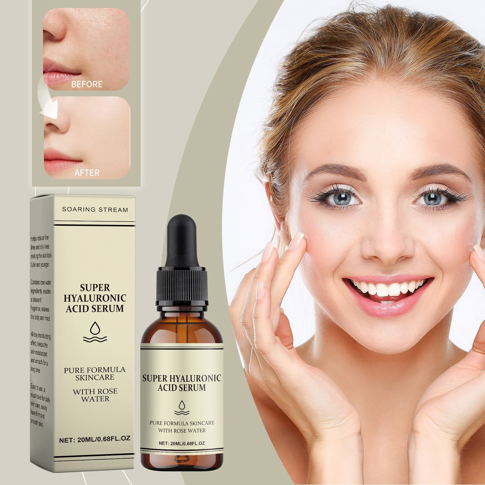 2Pc Super Hyaluronic Acidic Serum With Rose Water And Collagen-20Ml ...